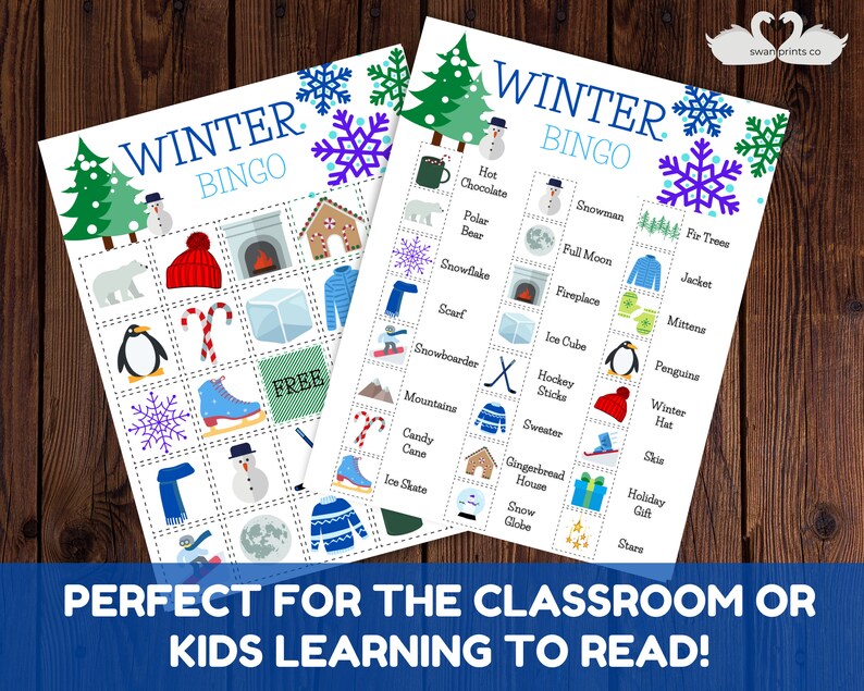 Winter Bingo - Kids Printable Winter Game - Snow Day Activity - Instant ...