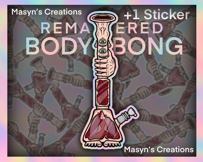 Body Bong Sticker Human Fused With Bong Sticker Cannabis - Etsy