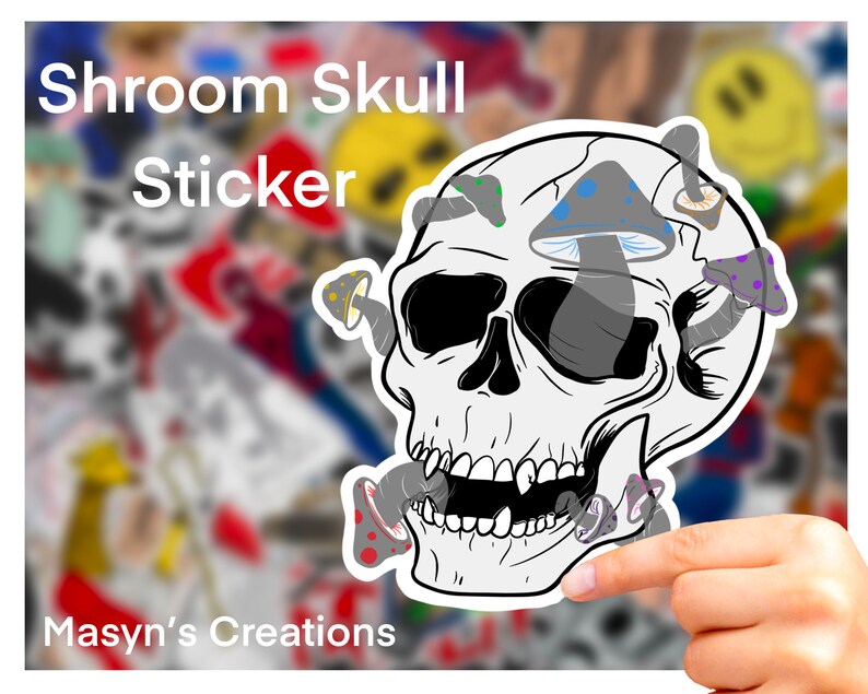 Shroom Skull Sticker Custom Gothic Mushroom Skull Meme Vinyl - Etsy