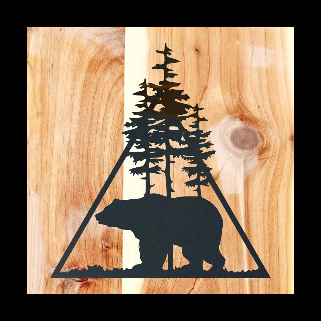 Forest Bear Triangle Metal Sign - Etsy