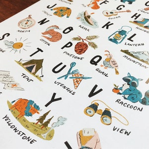Adventure Alphabet Print, Illustrated Children's Print, Playroom Wall ...