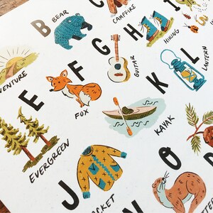 Adventure Alphabet Print, Illustrated Children's Print, Playroom Wall ...