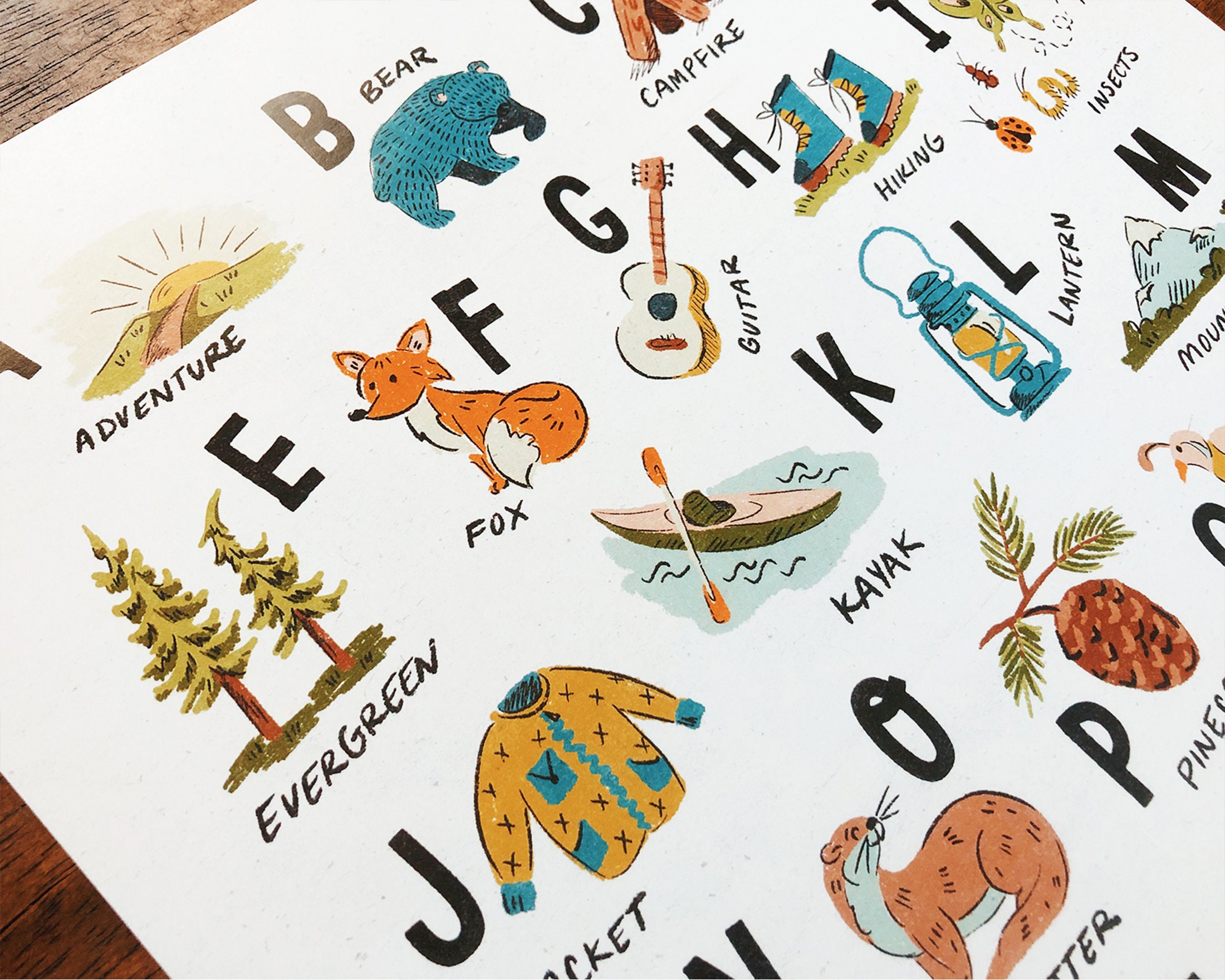 Adventure Alphabet Print Illustrated Children's Print - Etsy