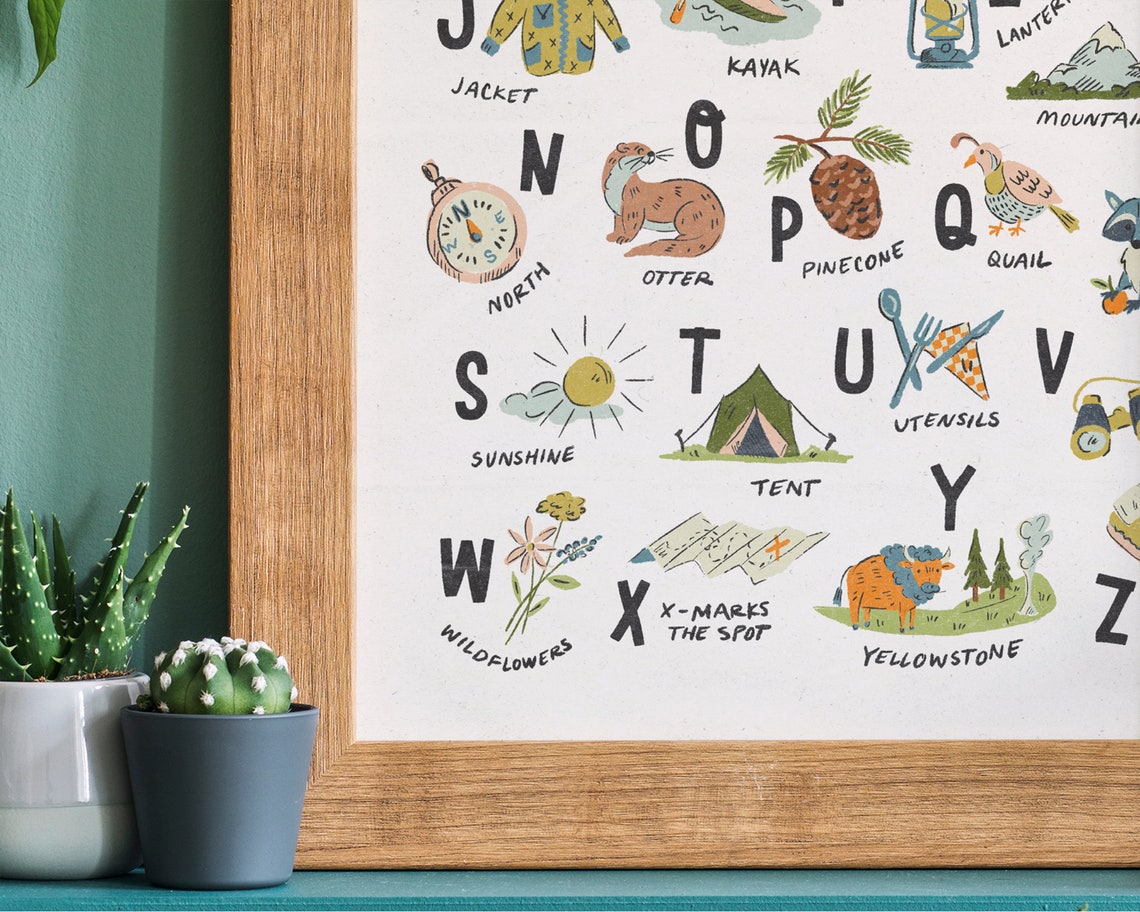 Adventure Alphabet Print Illustrated Children's Print - Etsy