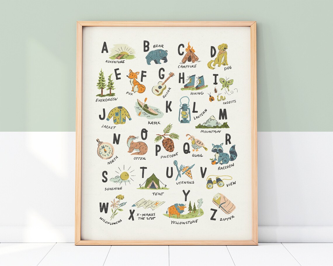 Adventure Alphabet Print Illustrated Children's Print - Etsy