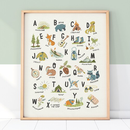 Adventure Alphabet Print Illustrated Children's Print - Etsy