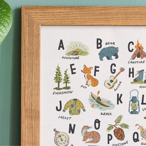 Adventure Alphabet Print, Illustrated Children's Print, Playroom Wall ...