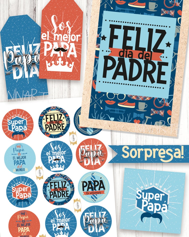 Printable Kit Father's Day Labels Modern - Etsy UK