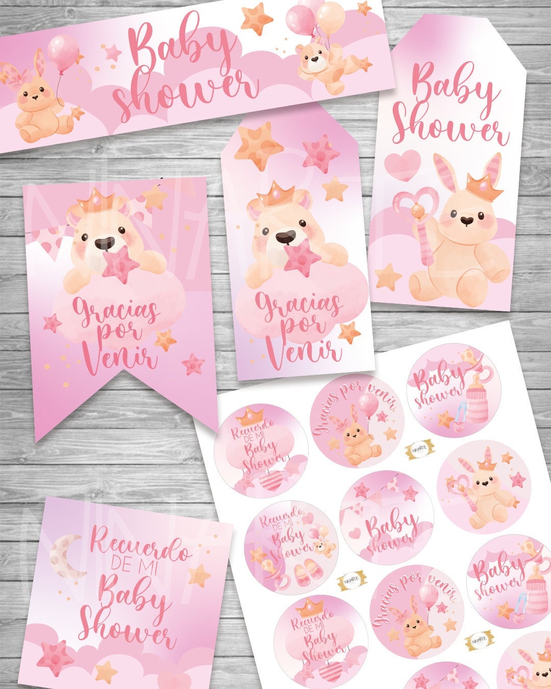 Pink Woman Girl Baby Shower Printable Kit - Etsy