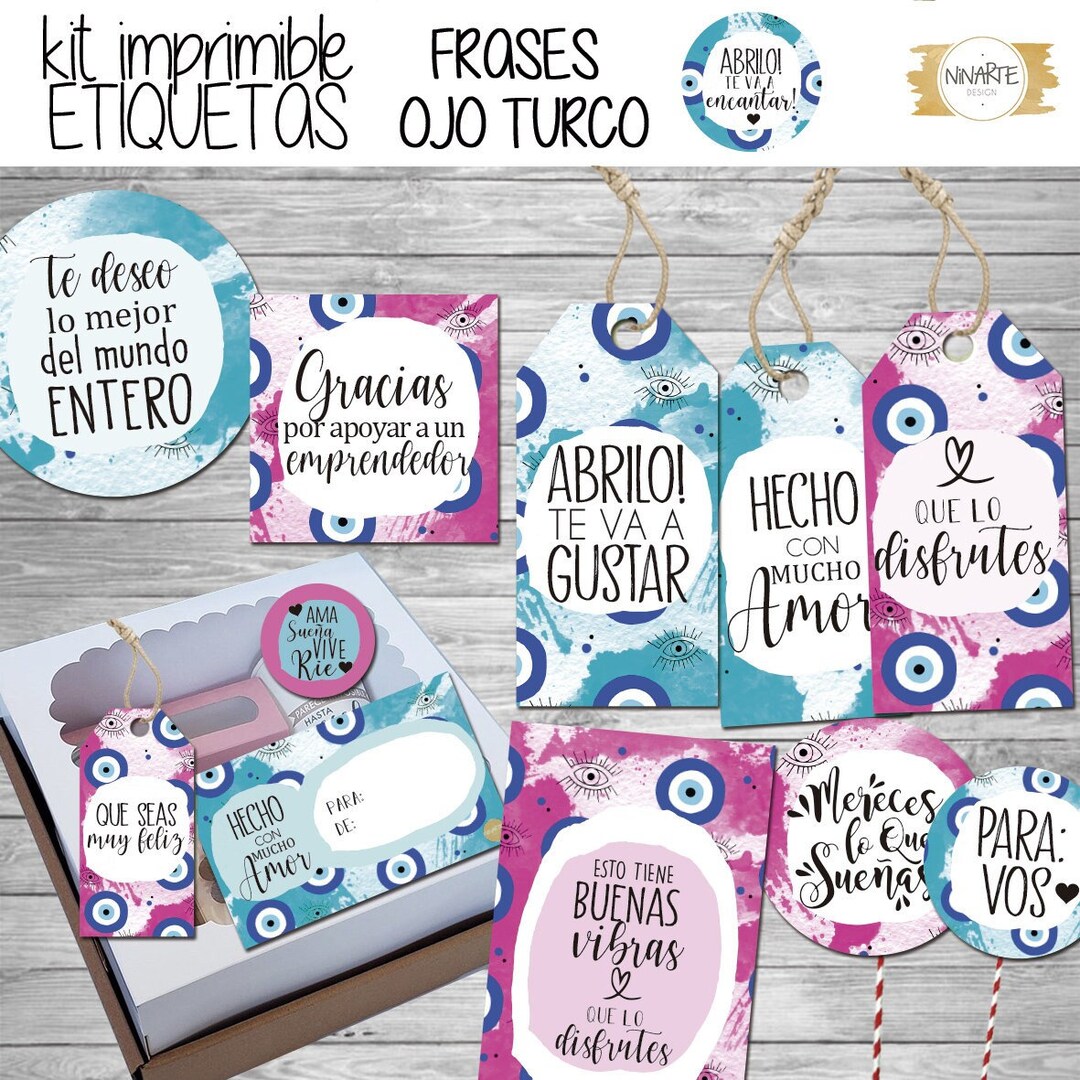 Printable Kit Labels Entrepreneurs Energy Turkish Eye - Etsy