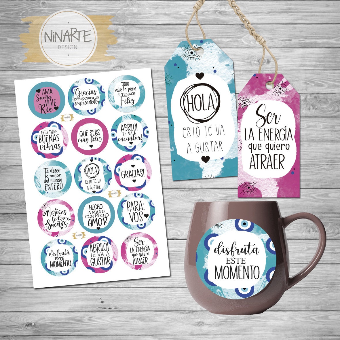 Printable Kit Labels Entrepreneurs Energy Turkish Eye - Etsy