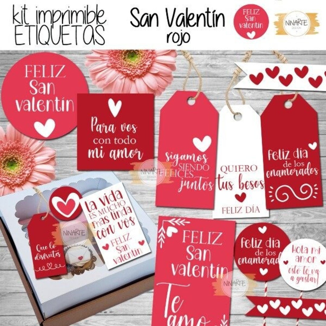 Valentine's Day Printable Kit Red - Etsy