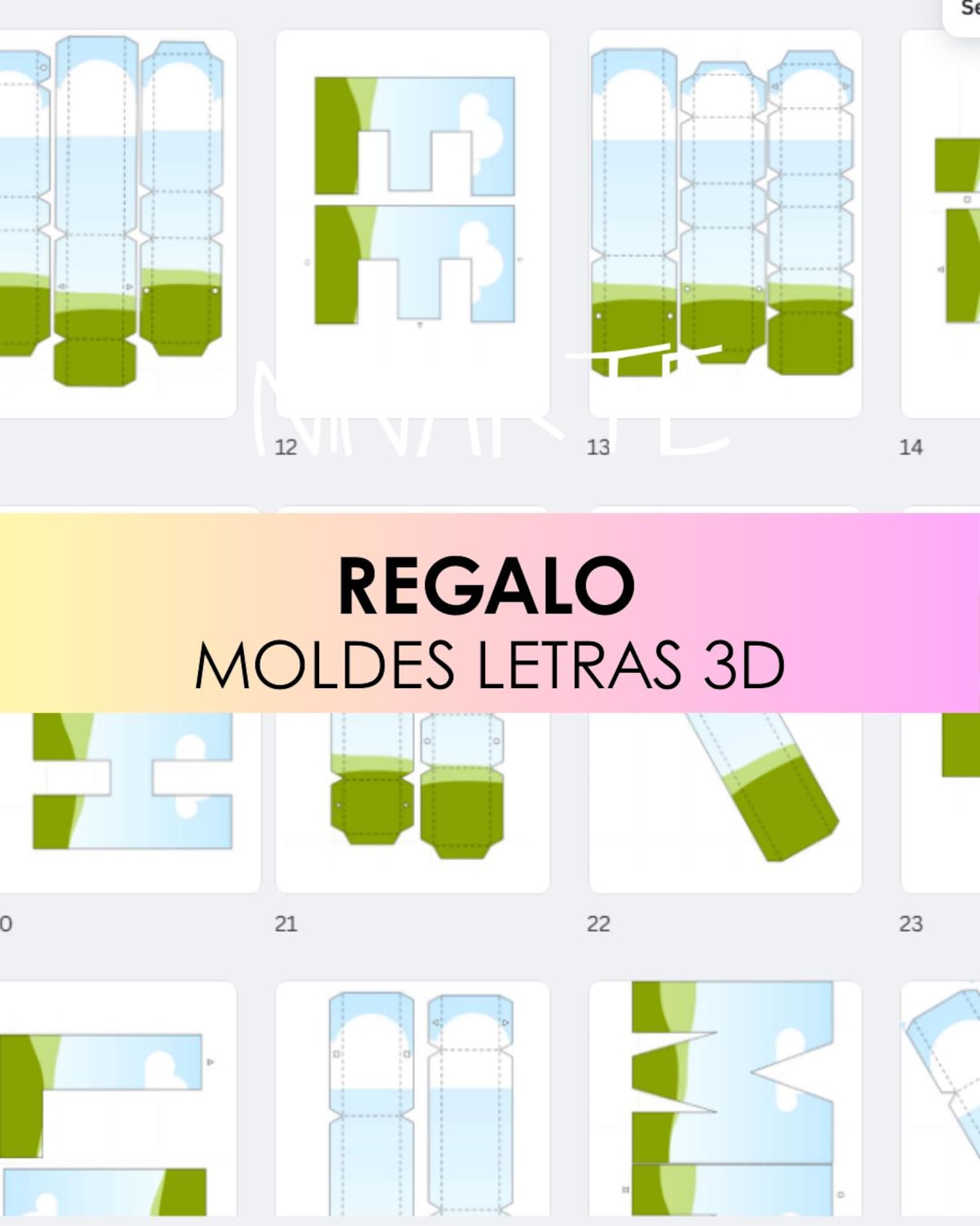 Pack moldes editables Canva cajas papeleria creativa milkbox pochoclera ...