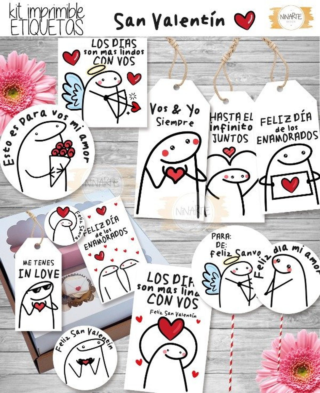 Printable Valentine's Day Florks Label Kit - Etsy