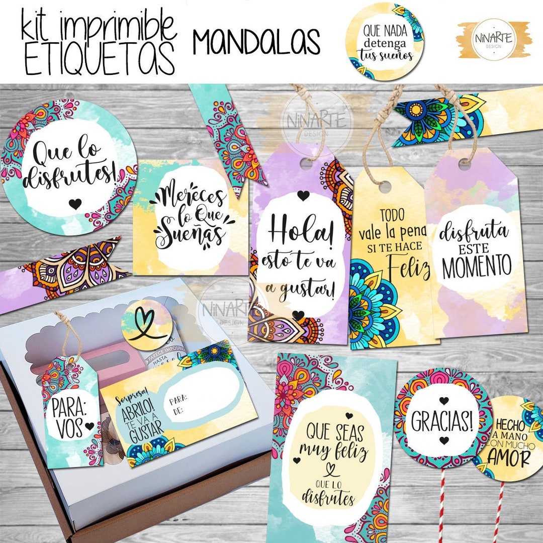 Printable Mandala Label Kit - Etsy