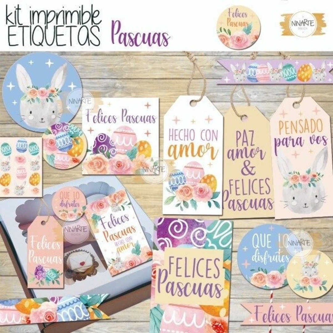 Printable Kit Watercolor Easter Labels - Etsy