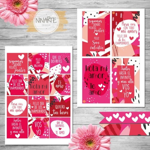 Kit Imprimible San Valentin Dia De Los Enamorados Abstracto Etsy España