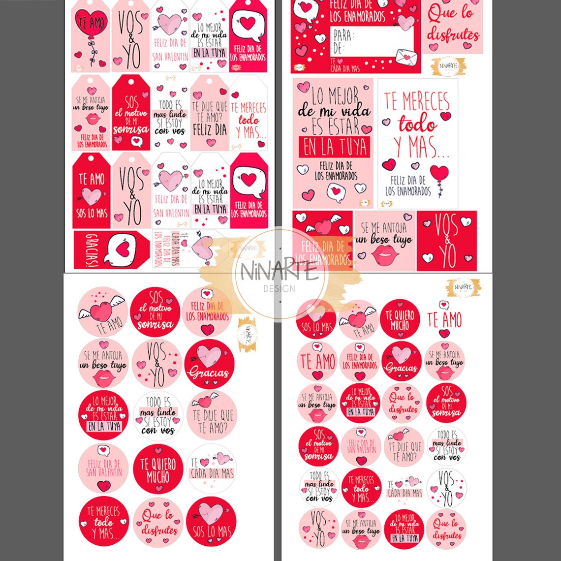 Printable Valentine's Day Valentine's Day Sticker Postcard Card - Etsy