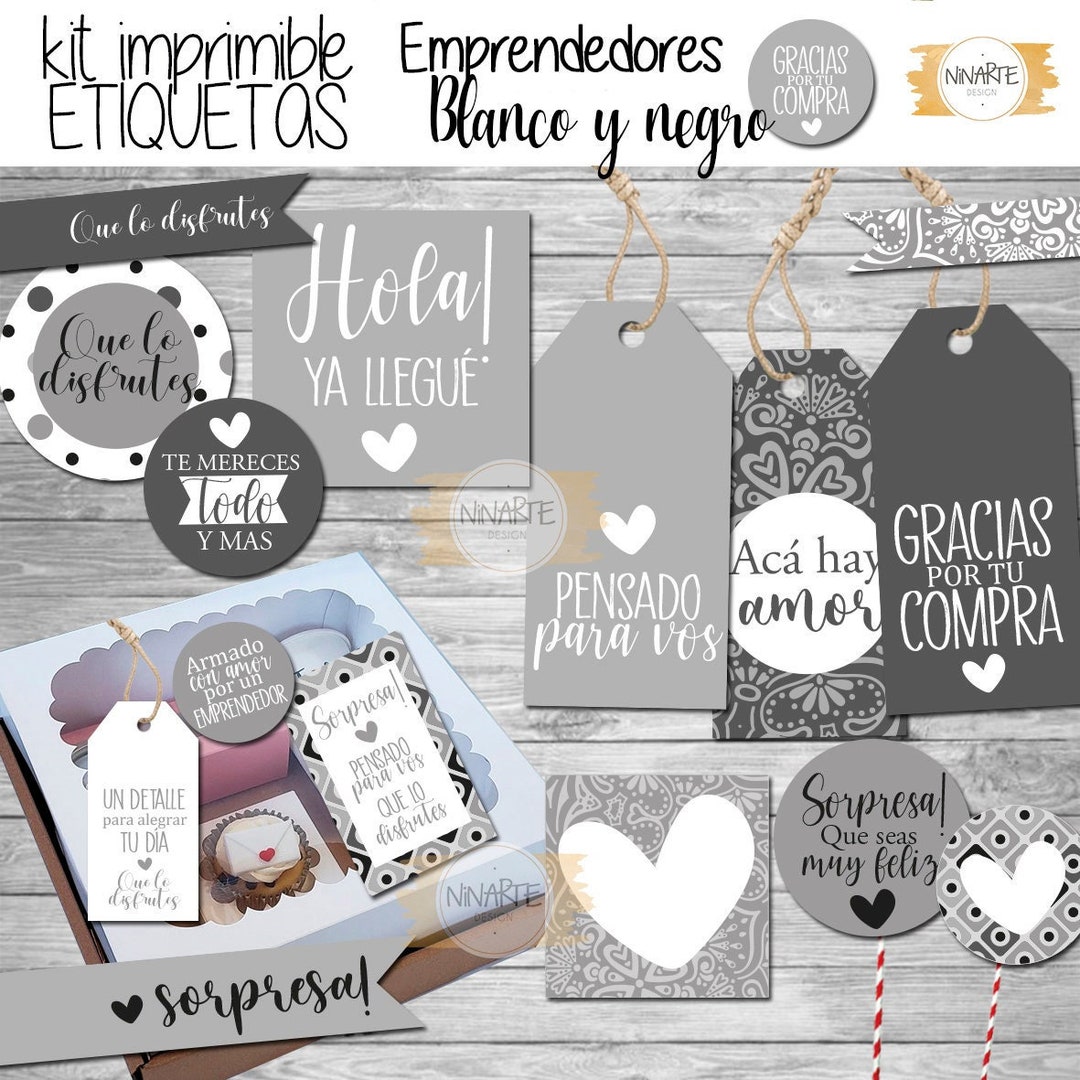 Printable Kit Black and White Entrepreneur Labels - Etsy Singapore