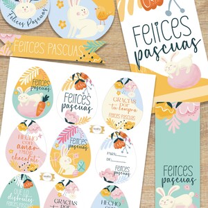 Printable Kit Happy Easter Rabbit Colorful Labels - Etsy