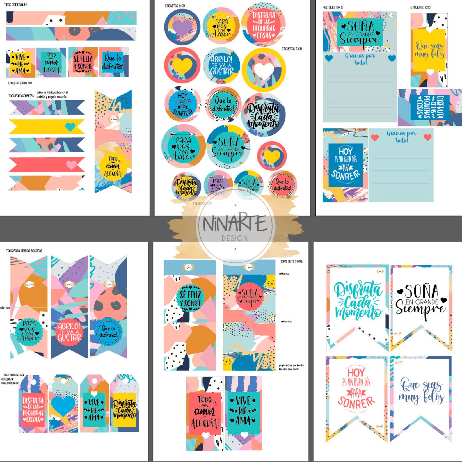 Kit imprimible Frases motivadoras universal unisex para desayuno o ...