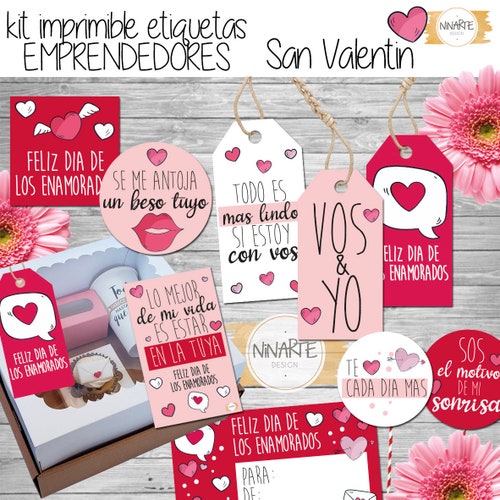 Kit Imprimible San Valentin Dia De Los Enamorados Sticker Etsy