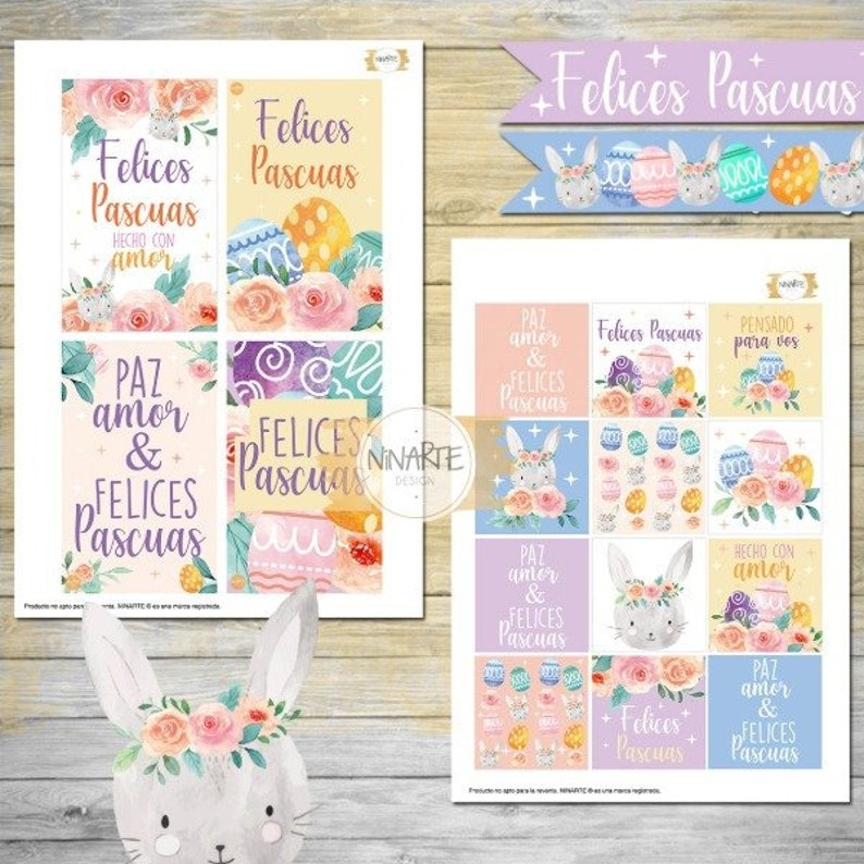 Printable Kit Watercolor Easter Labels - Etsy