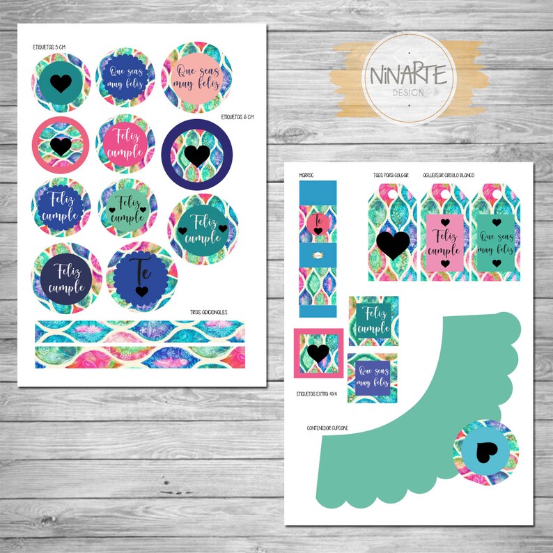 Printable Kit Happy Birthday Unisex Colors Breakfast or Snack - Etsy