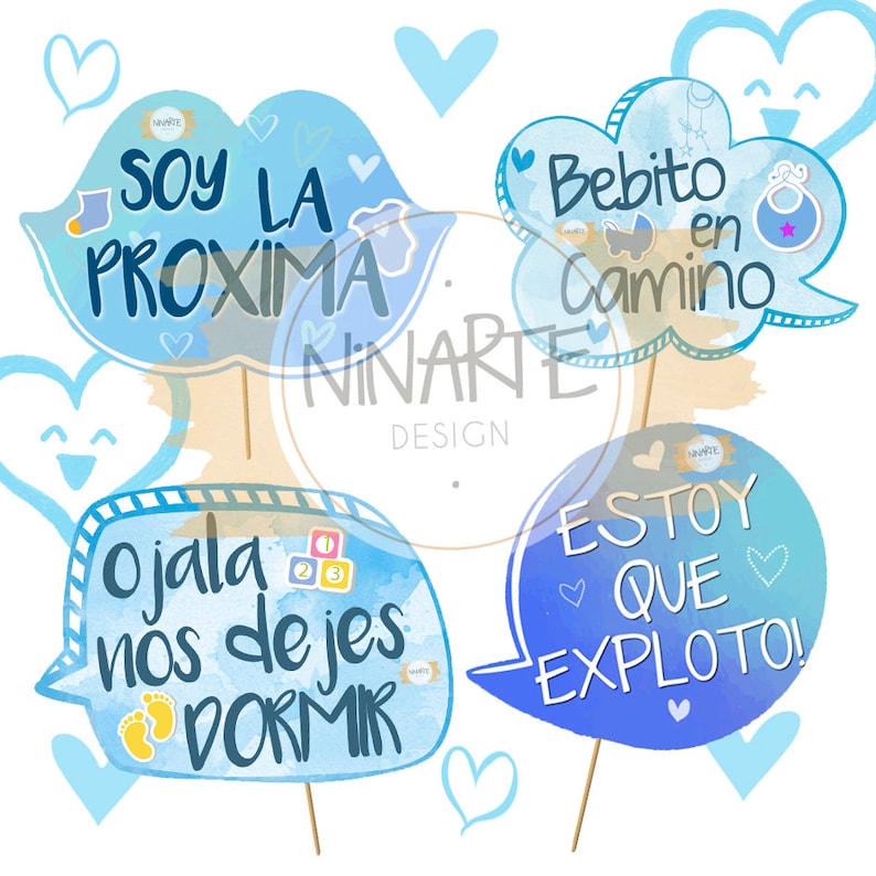 Props Photo Booth Baby Shower Male Male PDF Posters Phrases - Etsy