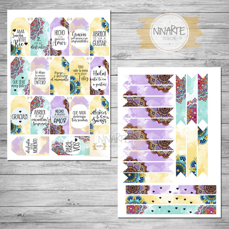 Printable Mandala Label Kit - Etsy