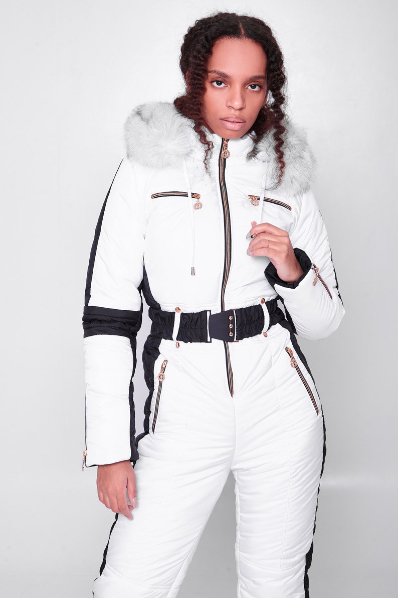 Womens Snowsuit White Womens Ski Suit Black Ski Suit Warm - Etsy