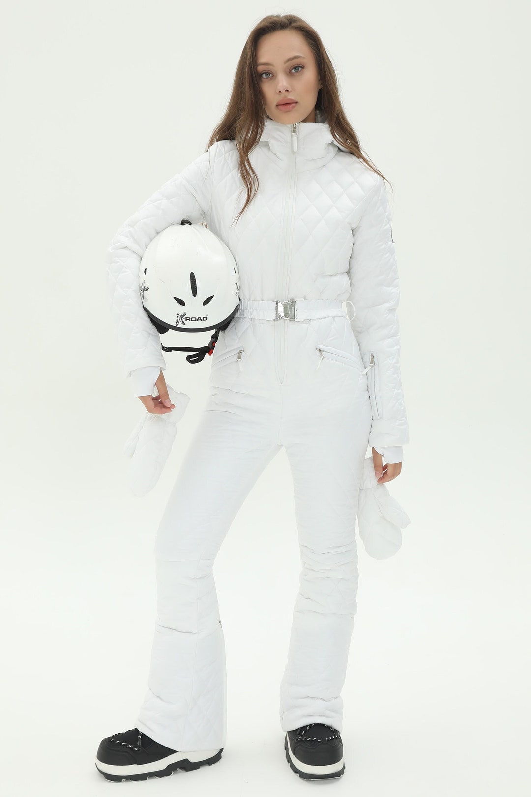 White Womens Ski Suit Winter Womens Snowsuit Warm Jumpsuit Women Winter ...