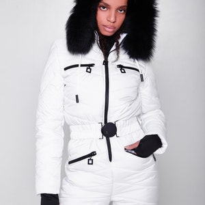 White Ski Suit for Women Snowsuit One Piece Ski Suit Warm Snow | Etsy