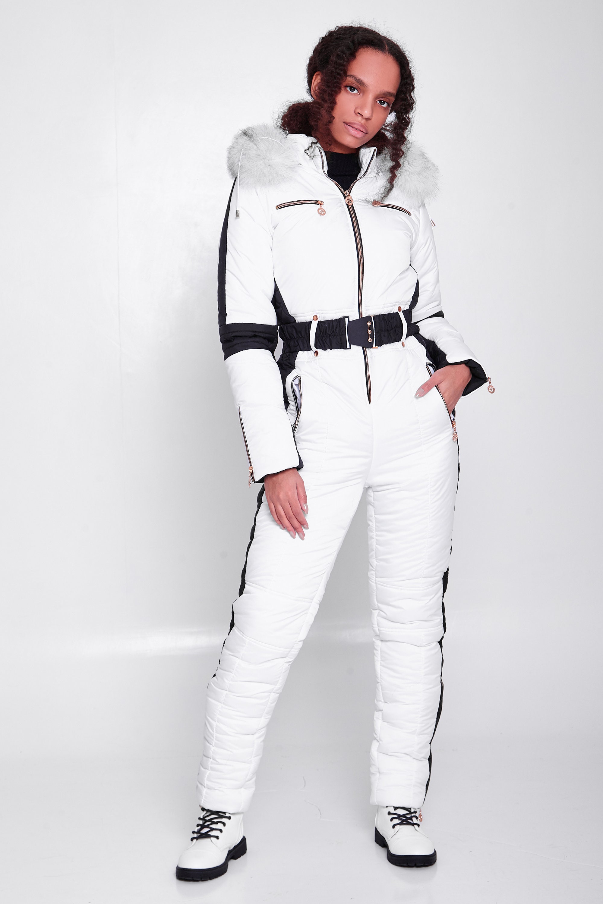 Womens Snowsuit White Womens Ski Suit Black Ski Suit Warm - Etsy UK