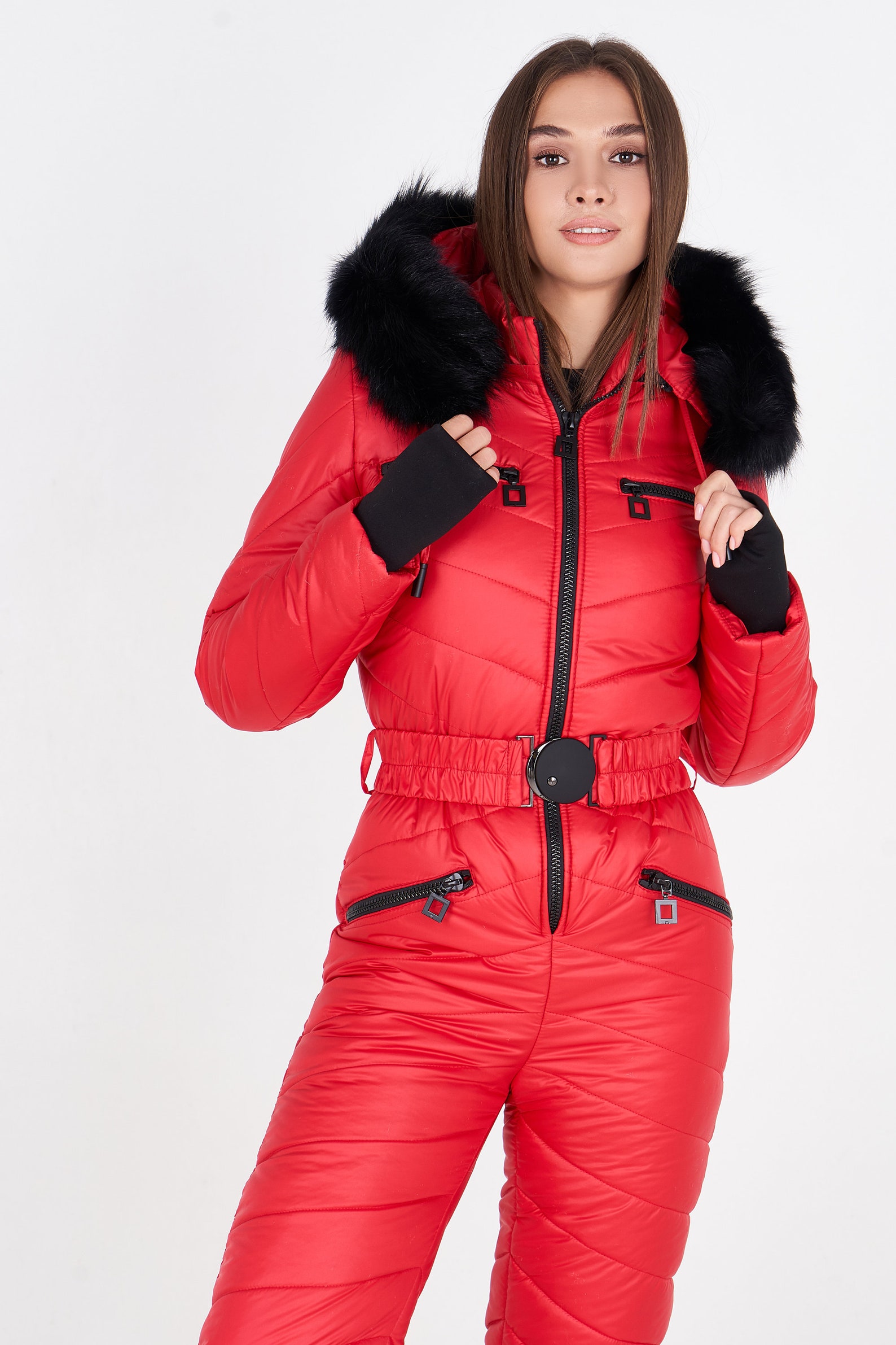 Red Ski Suit for Women Ski Jumpsuit Womens Snowsuit One Piece - Etsy