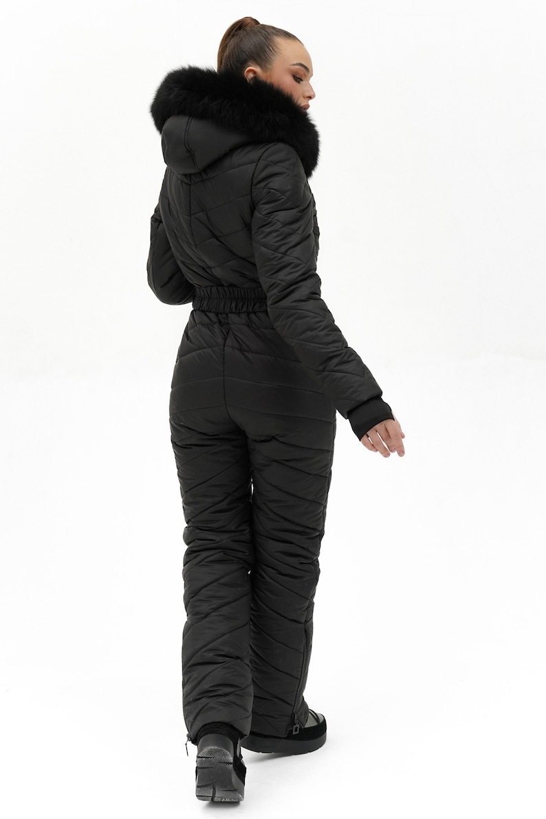 Total Black Ski Suit for Women Warm Snow Suit Winter Clothes Gift for ...