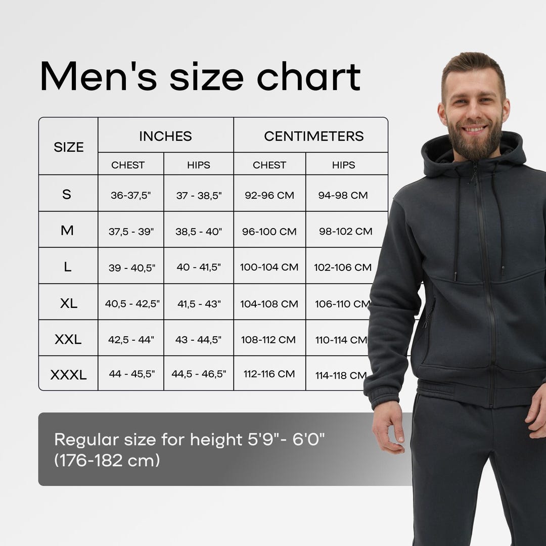 MENS SIZE CHARTS - Etsy