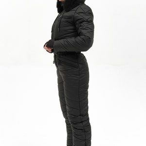 Total Black Ski Suit for Women Warm Snow Suit Winter Clothes Gift for ...