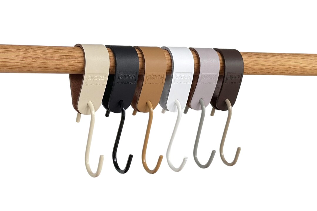 Coat Hook S-hook Leather "arc" Industrial Pipes S-hook Leather Hook ...