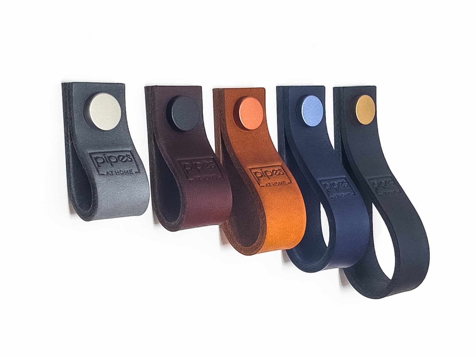 Leather Pulls Drawer Handles in Various Colors Cabinet Pulls - Etsy