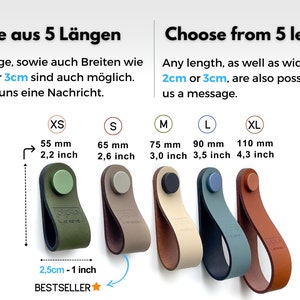 Leather Furniture Handle Series "arc" With Leather Loop / German ...