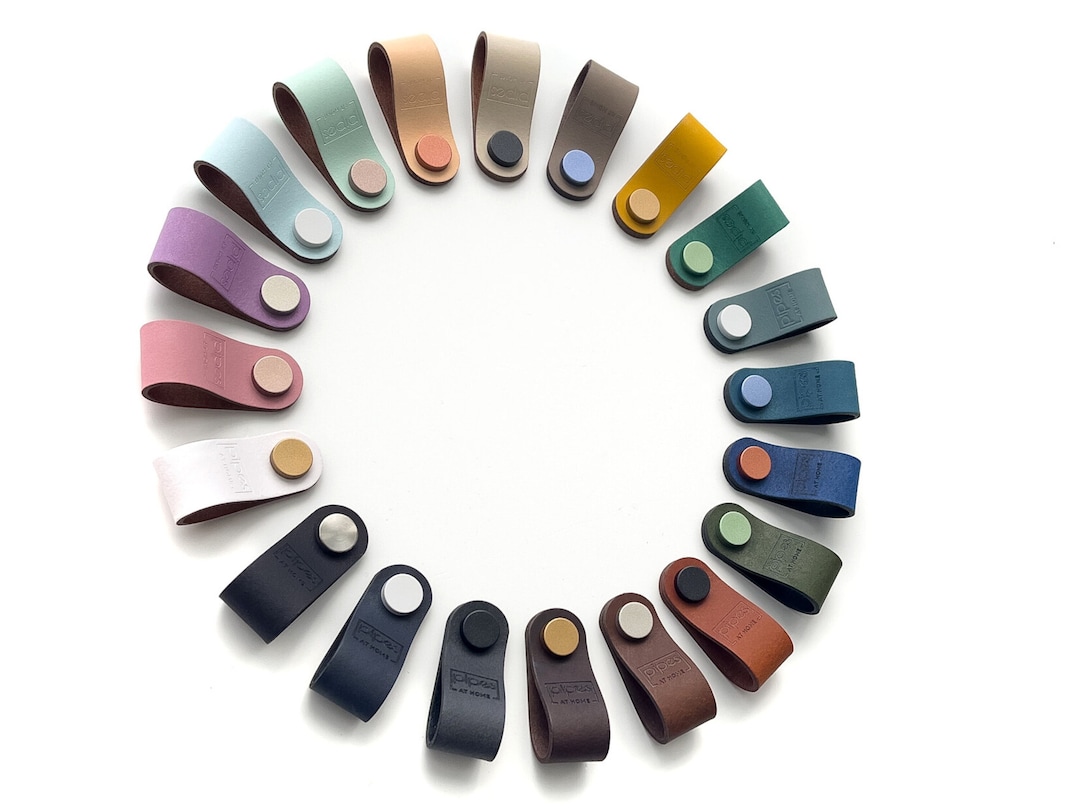 Leather Handle Series arc Leather Loop Handle / German Manufacture / Furniture Handle / Leather ...