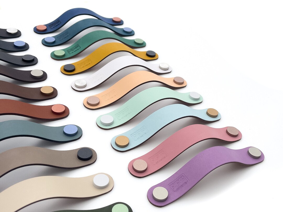 Furniture Handle Pastel Colors Series "arc" Custom-made Leather Handle ...