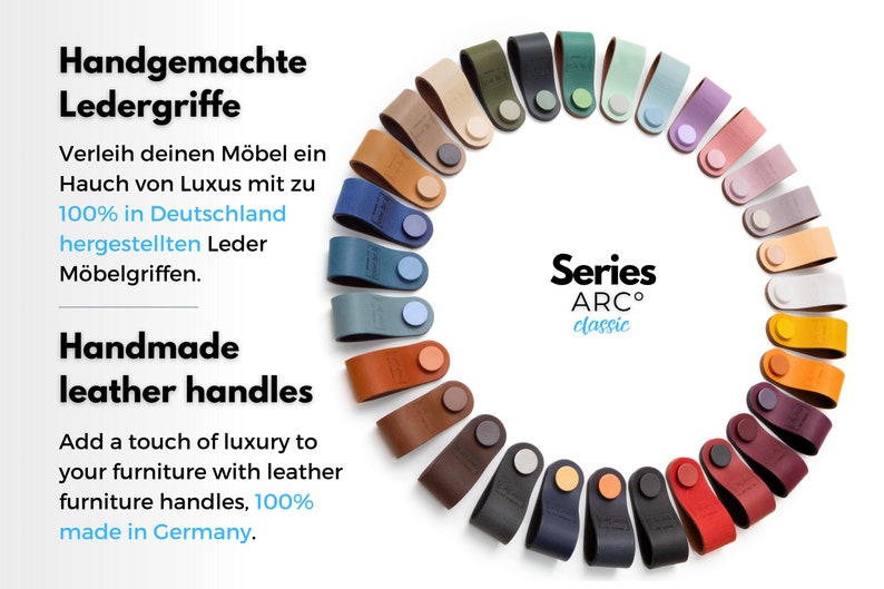 Leather Furniture Handle Series "arc" With Leather Loop / German ...