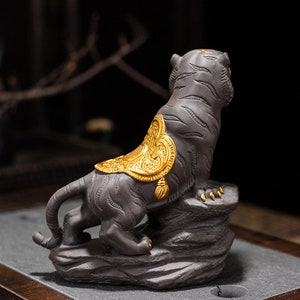 Zisha Clay King Tiger of the Jungle Sculpture - Asian Holy Beast ...