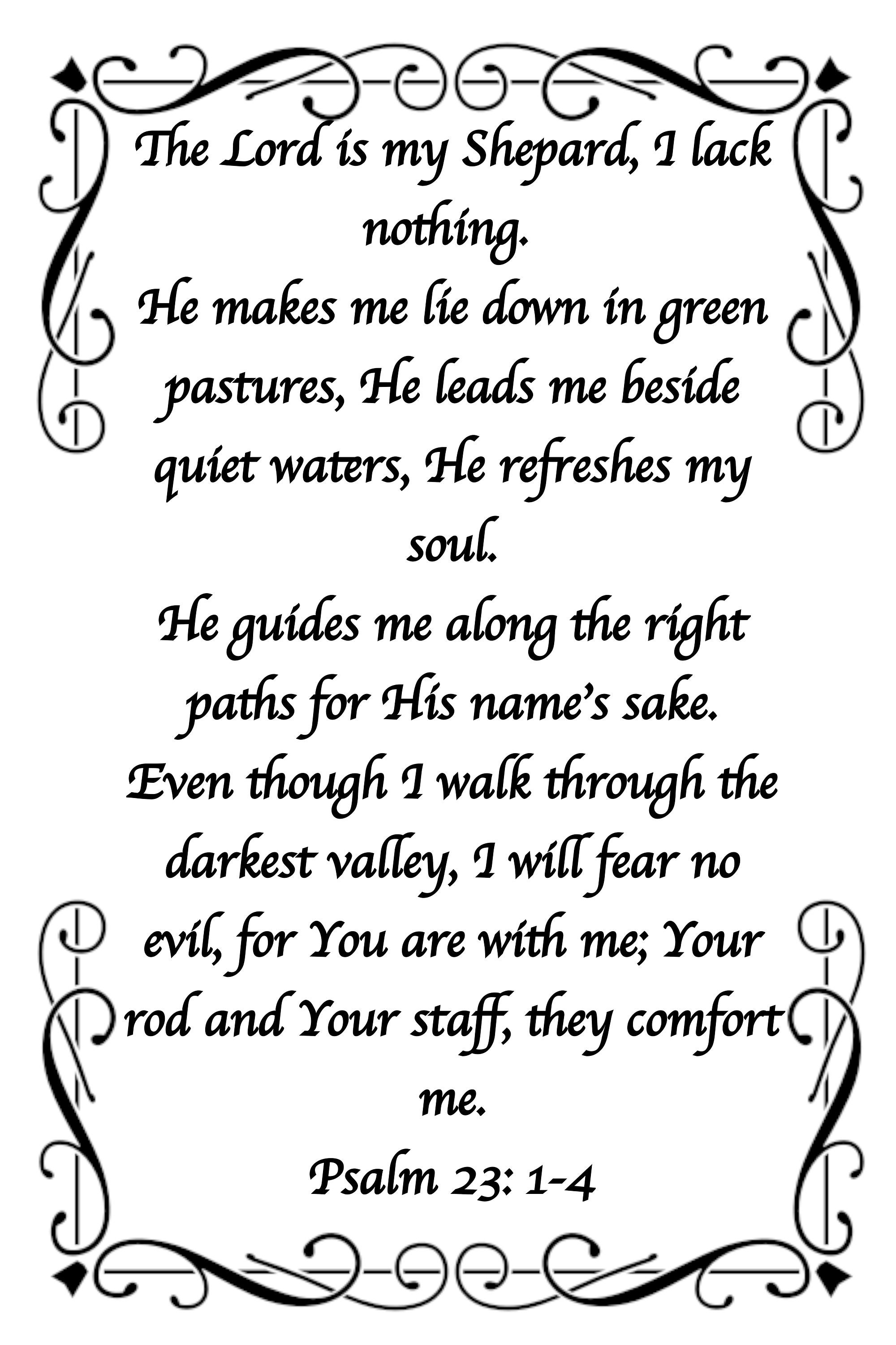 Psalm 23 Printable Bible Verse Wall Decor Christian Gifts Scripture Psalm 23 Printable Bible Verse Wall Decor Christian Gifts Scripture