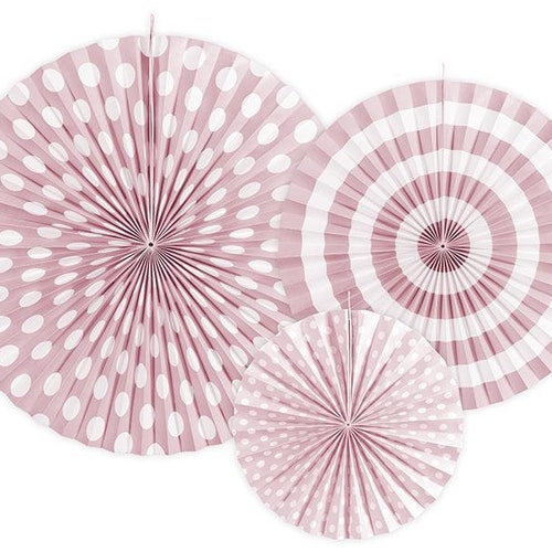 Pastel Pink Circle Fan Pinwheel Decorations//pink & Gold/back - Etsy