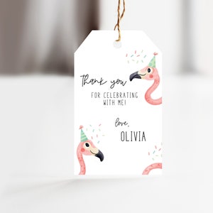 Editable Girls Flamingo Favor Tags Instant Download, Pink Flamingo ...