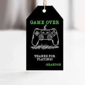 Editable Video Game Thank You Tags, Gamer Party Favor Gift Tags, Video ...