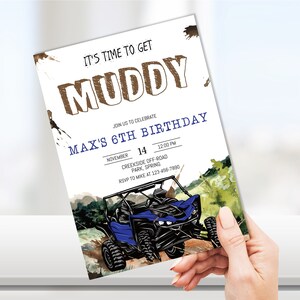 EDITABLE ATV Mudding Birthday Invitation Men's off Road Birthday ...